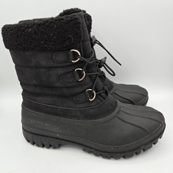 chooka | Shoes | Chooka Black Faux Suede Fur Lined Winter Snow Boots ...